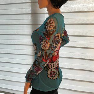 Yellowman | Tops | Tatoo Top | Poshmark